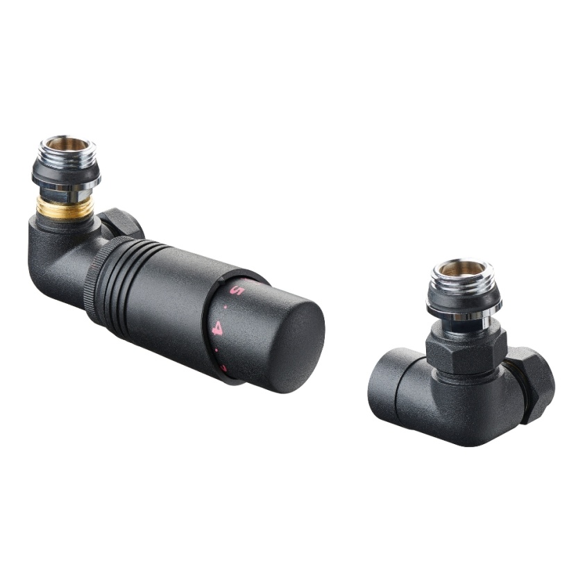 Terma Cylindrical TRV Matt Black 3 Axis Rad Valve | Sanctuary